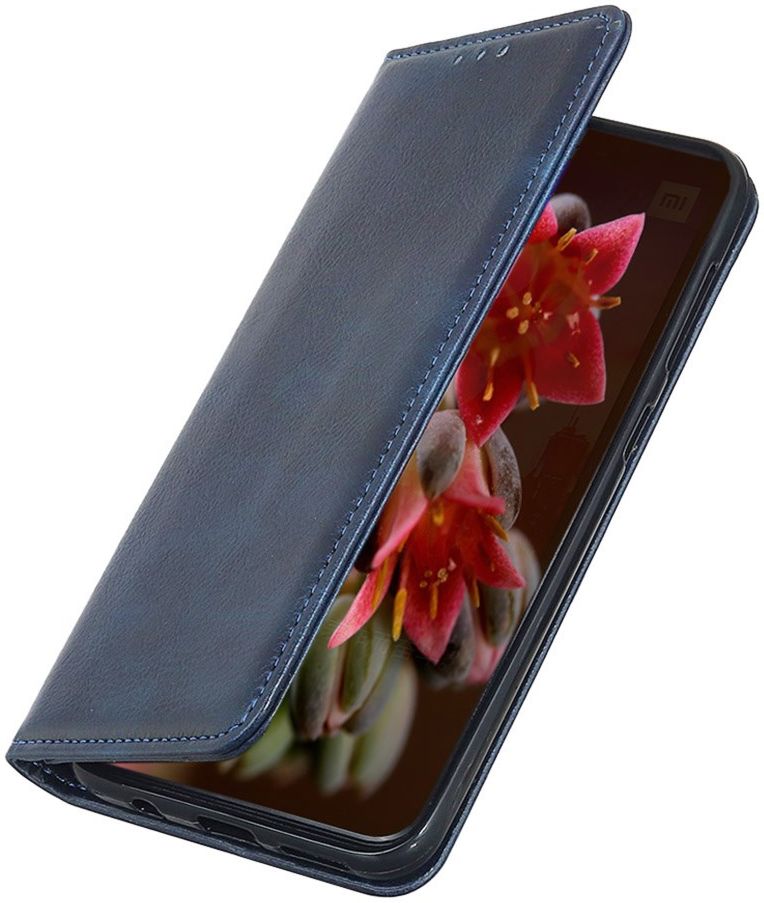 OnePlus 8T Book Case Hoesje Litchi Skin Wallet Blauw | GSMpunt.nl