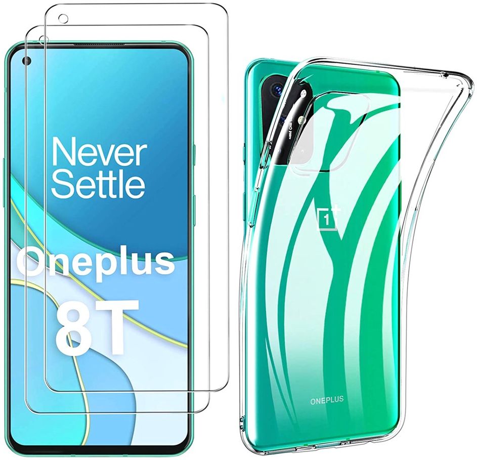 OnePlus 8T Soft Case + Screen Protector Transparant | GSMpunt.nl