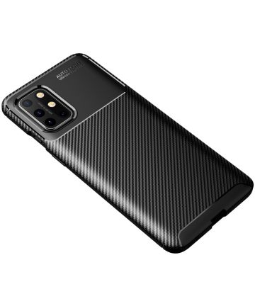 OnePlus 8T Back Cover Hoesje Siliconen Carbon Zwart | GSMpunt.nl