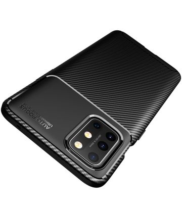 OnePlus 8T Back Cover Hoesje Siliconen Carbon Zwart | GSMpunt.nl