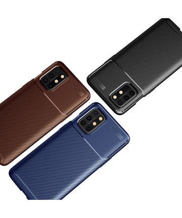 OnePlus 8T Back Cover Hoesje Siliconen Carbon Zwart | GSMpunt.nl