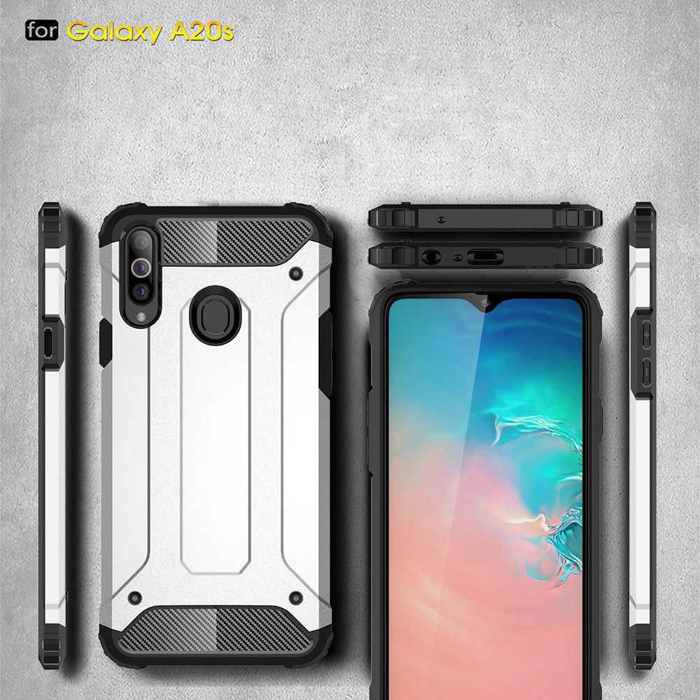 Samsung Galaxy A20s Hoesje Shock Proof Hybride Back Cover Blauw ...