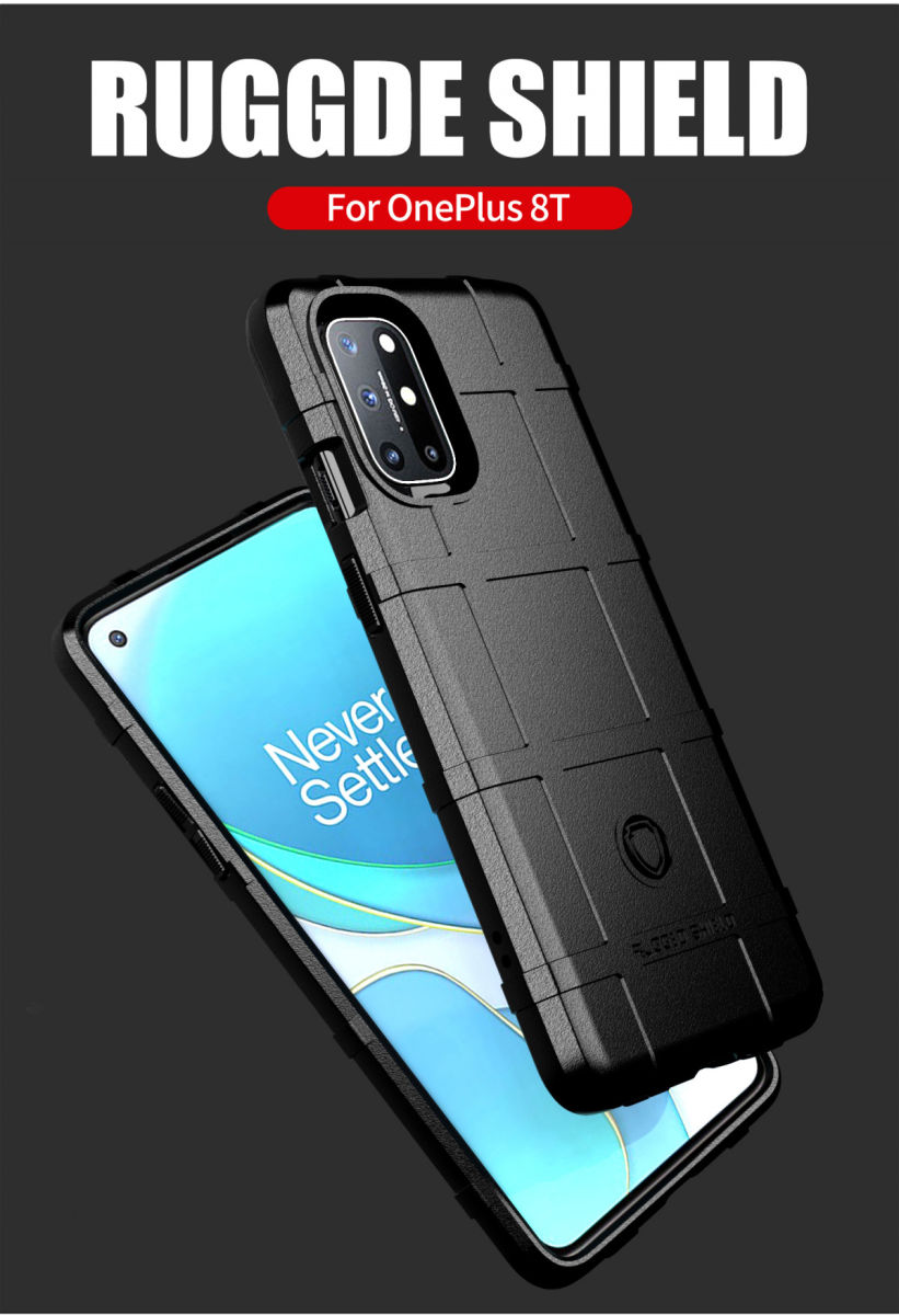 OnePlus 8T Back Cover Hoesje Rugged Armor Zwart | GSMpunt.nl