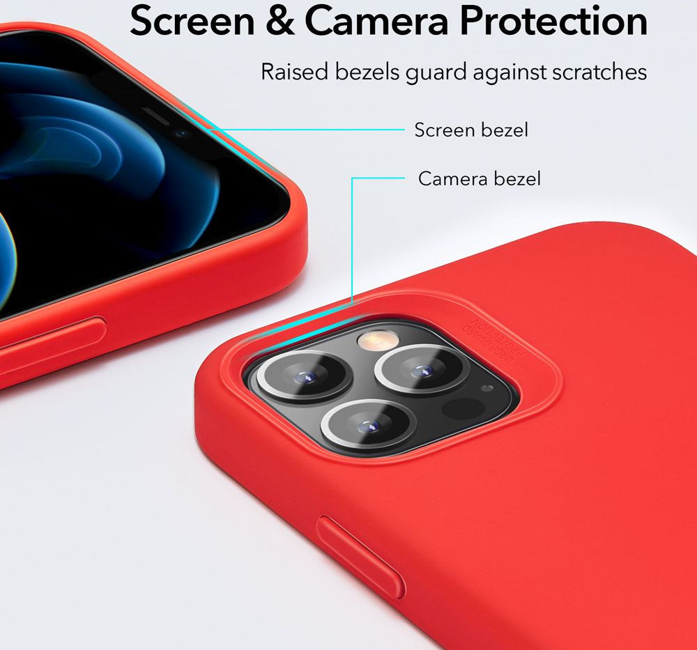 ESR Cloud Apple iPhone 12 / 12 Pro Hoesje Siliconen Back Cover Rood | gsmpunt