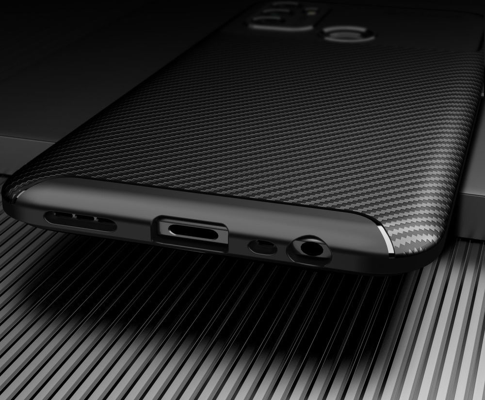 Oppo A53 / A53s Hoesje Siliconen Carbon TPU Back Cover Zwart | gsmpunt