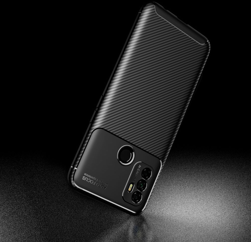 Oppo A53 / A53s Hoesje Siliconen Carbon TPU Back Cover Zwart | gsmpunt