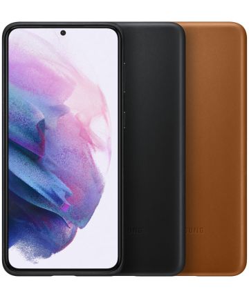 Origineel Samsung Galaxy S21 Plus Hoesje Leather Back Cover Zwart ...